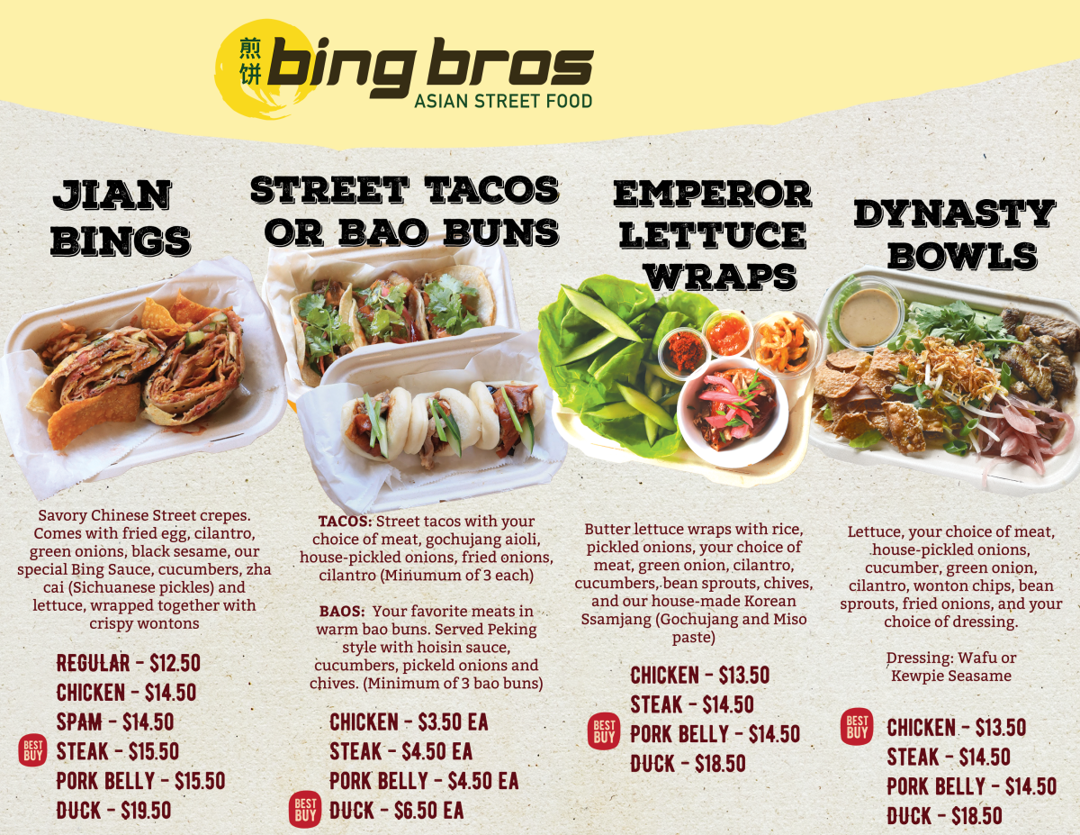 Menu – Bing Bros – Authentic Chinese Street Food